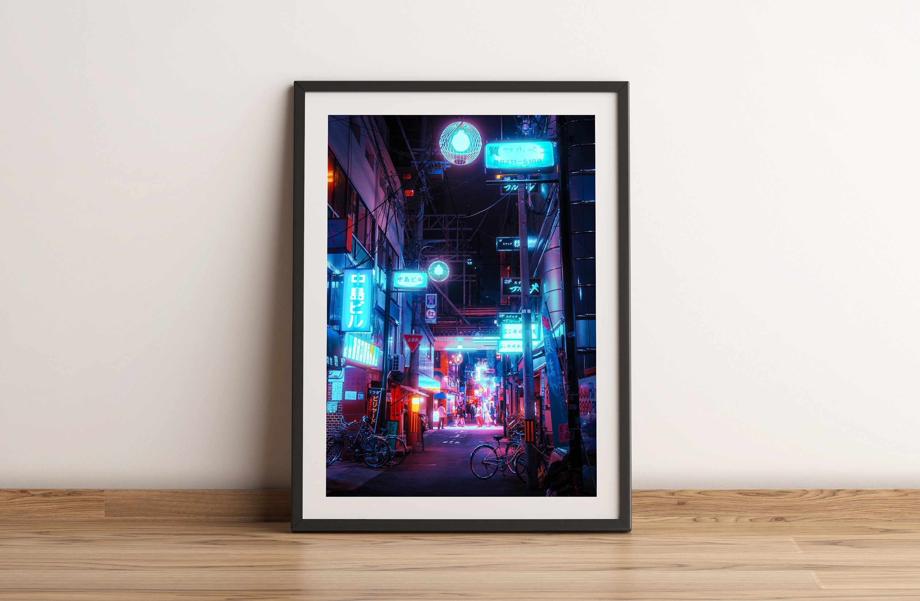 Cyberpunk Wall Art Neo Osaka Neon Futuristic Street Japan - Etsy