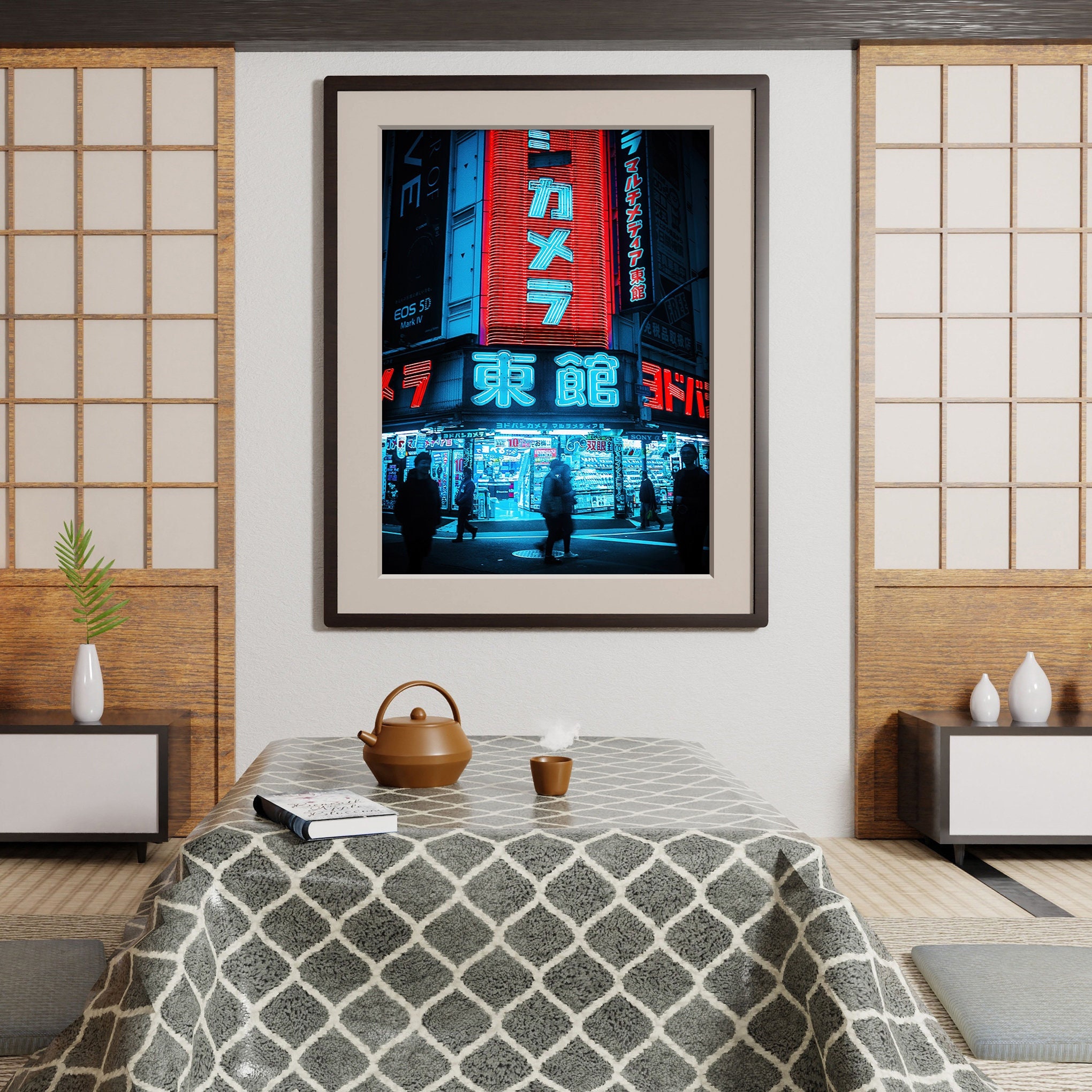 Japan Poster - Neon Night Shinjuku - Cyberpunk Wall Art - Etsy