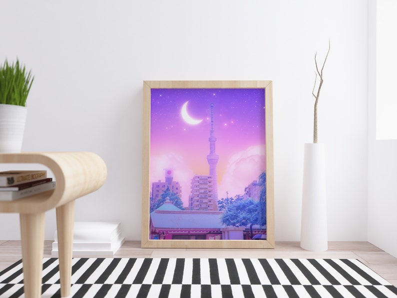 Cotton Candy Tokyo Tower - Japanese Cyberpunk Art Poster: Explore the ...