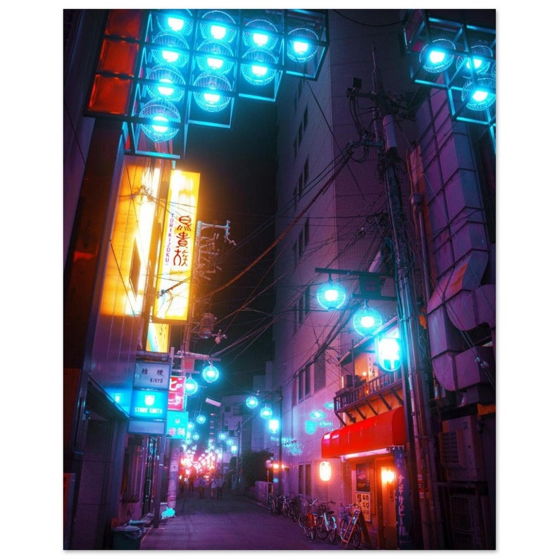 Cyberpunk Poster Neo Osaka Japan Wall Art - Etsy
