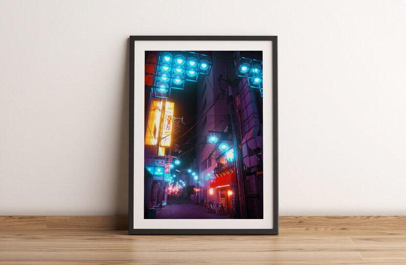 Cyberpunk Poster Neo Osaka Japan Wall Art - Etsy