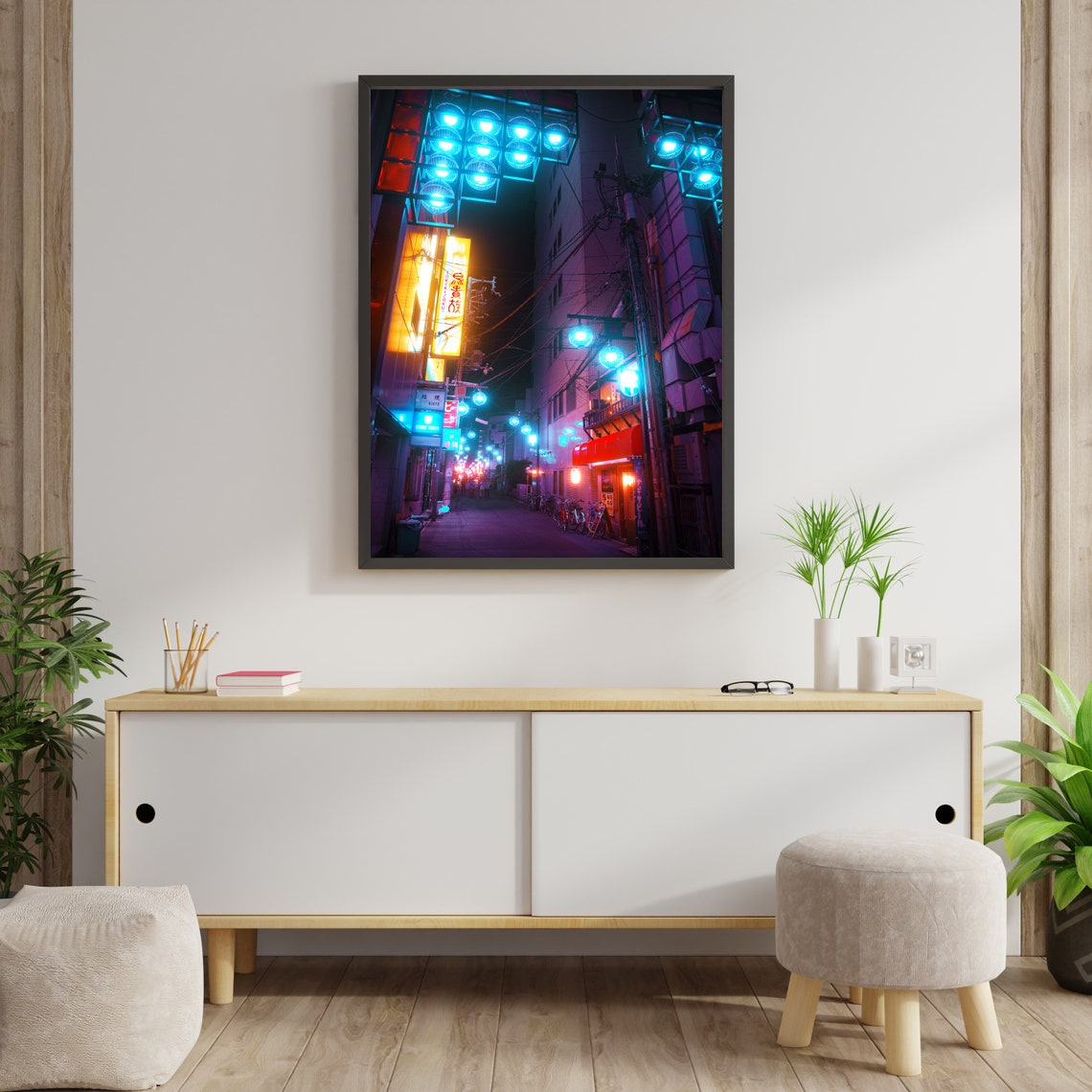 Cyberpunk Poster Neo Osaka Japan Wall Art - Etsy