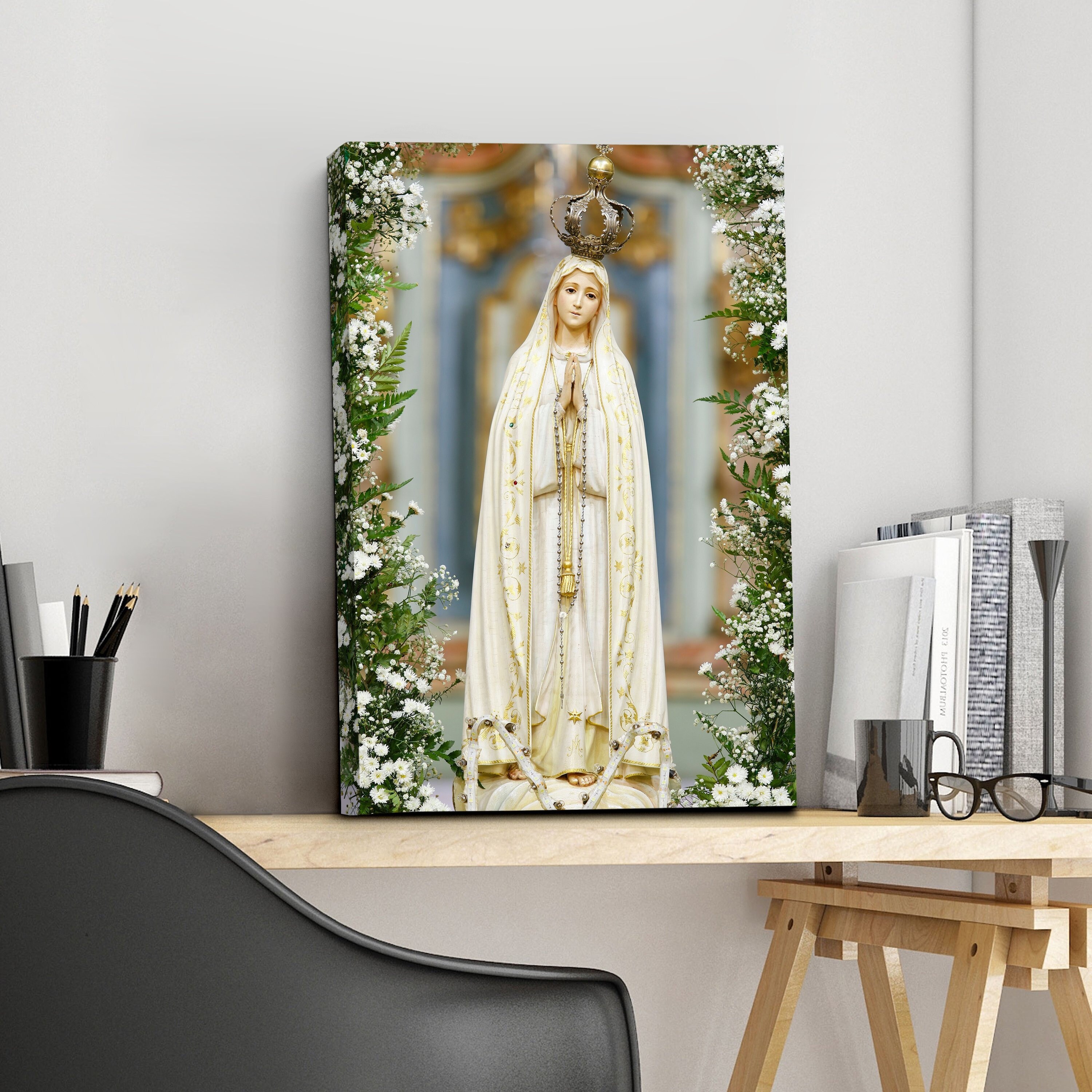 Our Lady of Fatima Canvas Wrap, Catholic Saint Wall Art, Religous Art ...