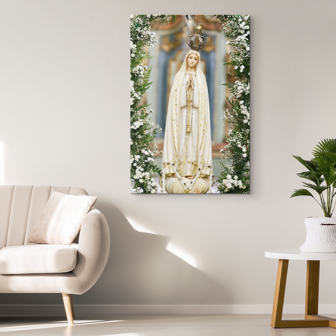 Our Lady of Fatima Canvas Wrap, Catholic Saint Wall Art, Religous Art ...