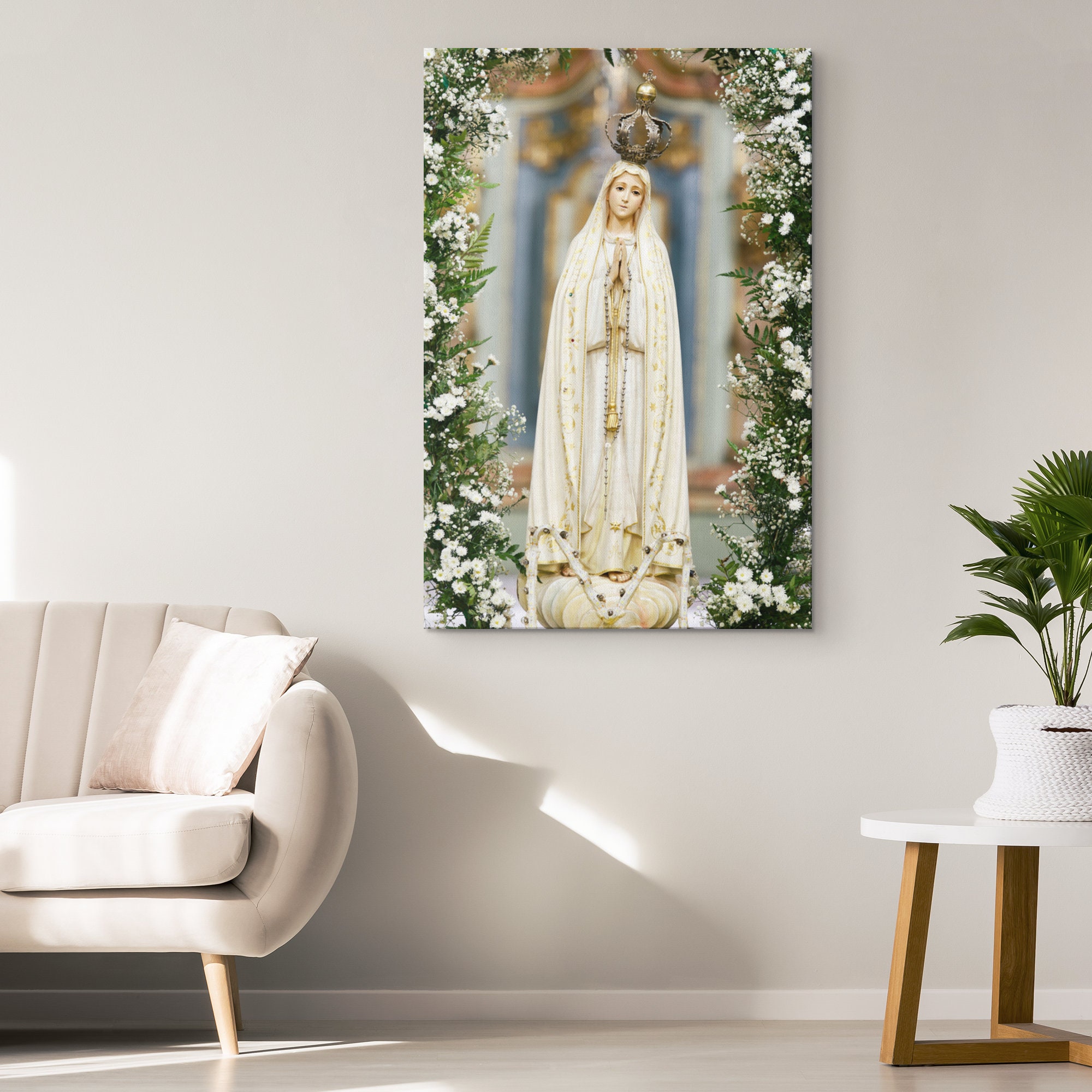 Our Lady of Fatima Canvas Wrap, Catholic Saint Wall Art, Religous Art ...