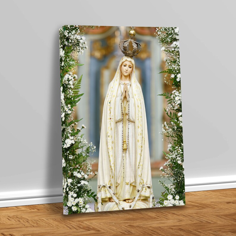 Our Lady of Fatima Canvas Wrap, Catholic Saint Wall Art, Religous Art ...