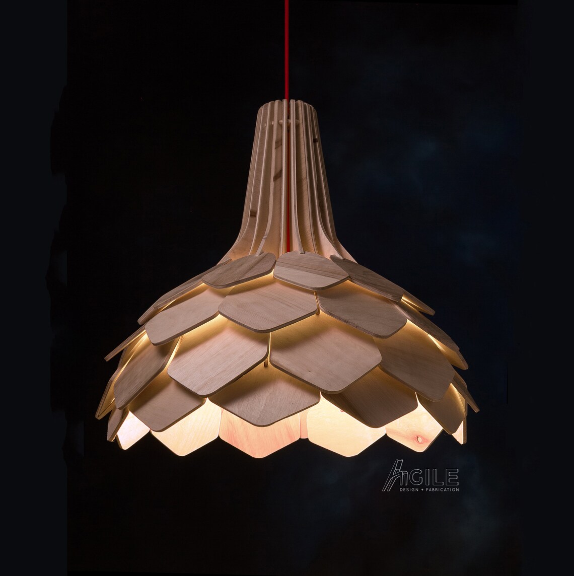 Coco Lamp - Large Wood Pendant Lamp, Sustainably Made With All Natural ...
