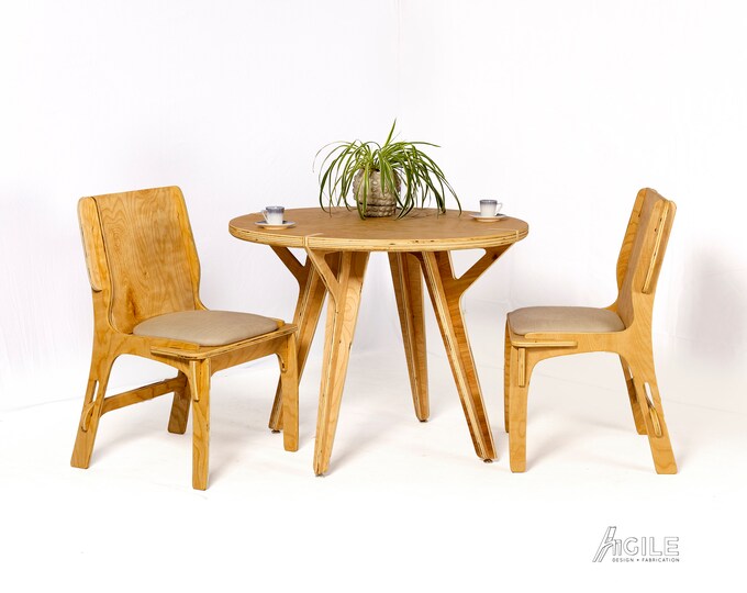 LILY Dining Set // Table and Chairs // Wood Kitchen Table Set Finished With Tung Oil and ...