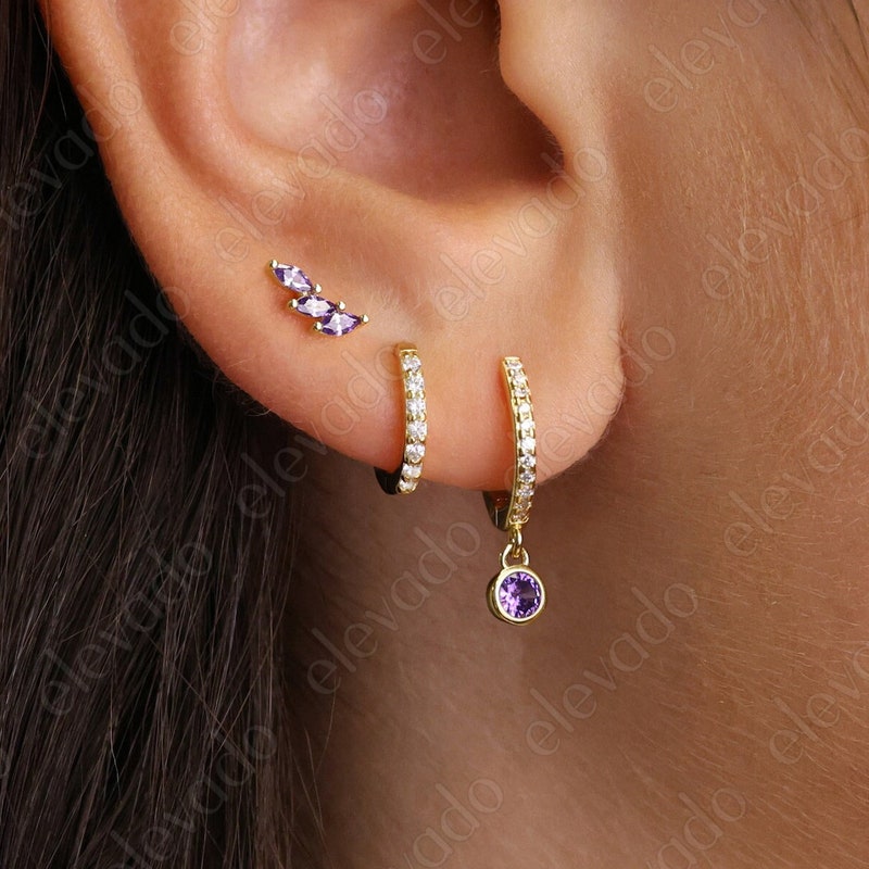 Purple Earrings - Etsy