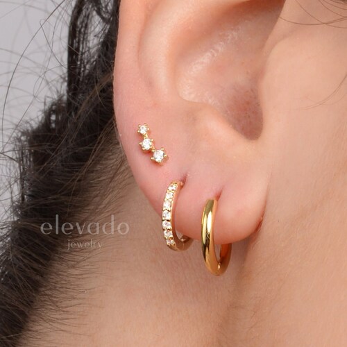 Everyday Hoop Earring Stack Set Gift for Her Bridesmaid - Etsy