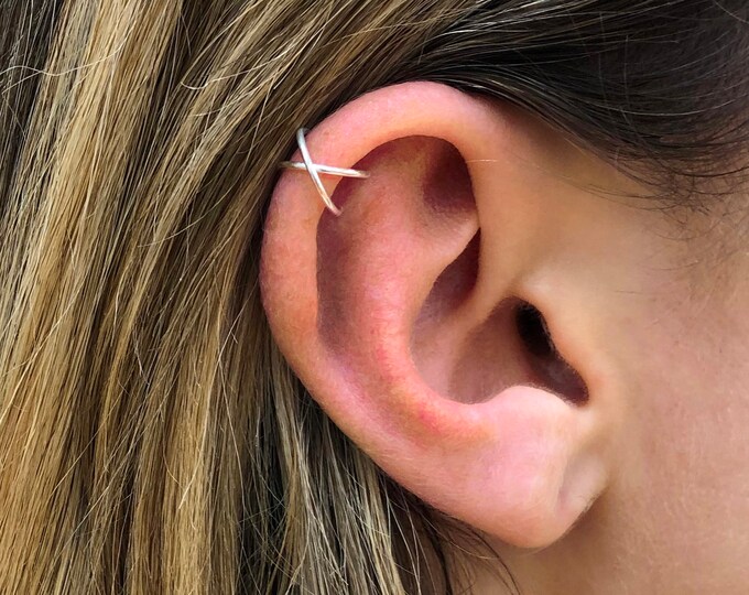Dainty Ear Cuff No Piercing Double Band Ear Cuff Huggie - Etsy