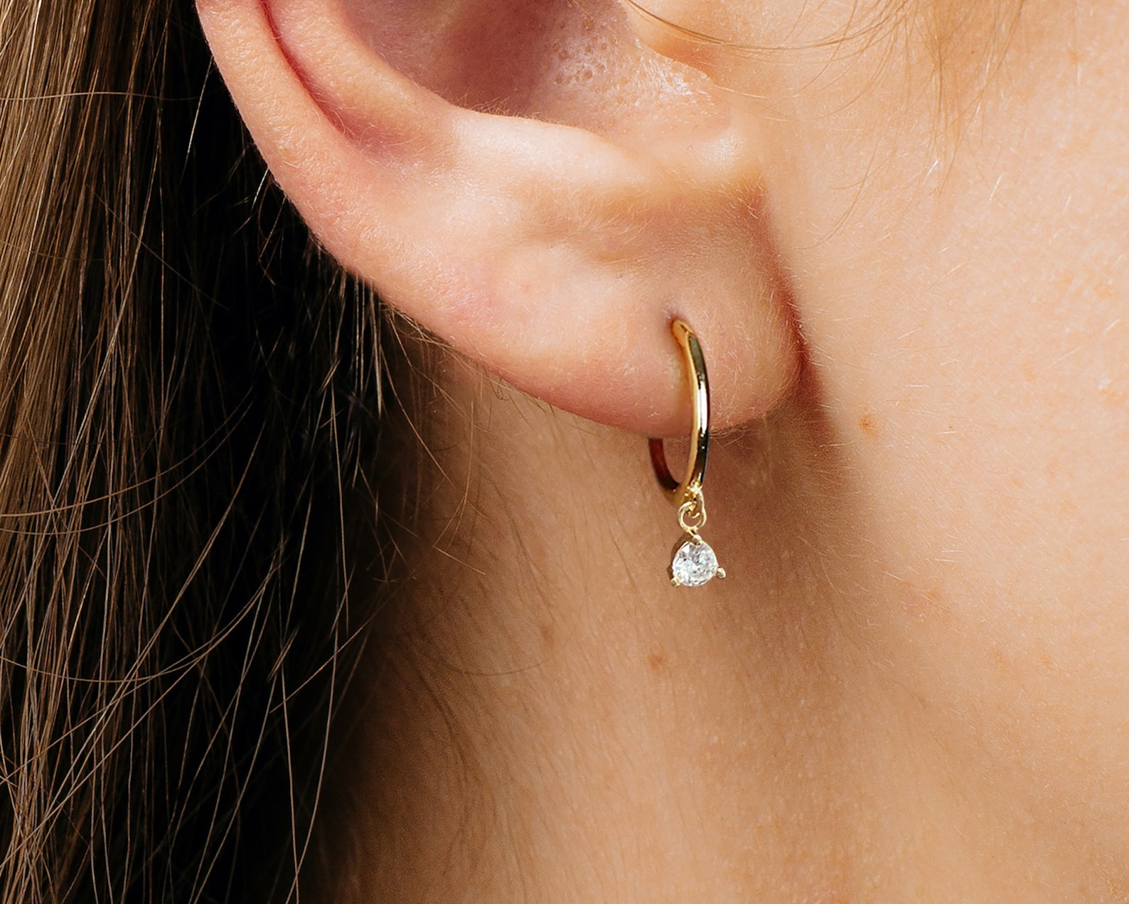 Hoop Dangle Earrings Charm Hoops Gold Huggie Hoop Earrings - Etsy