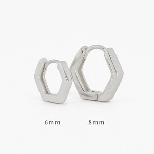 Hexagon Hoops • Small Hoop Earrings • Hoop Earrings • Dainty Hoops ...