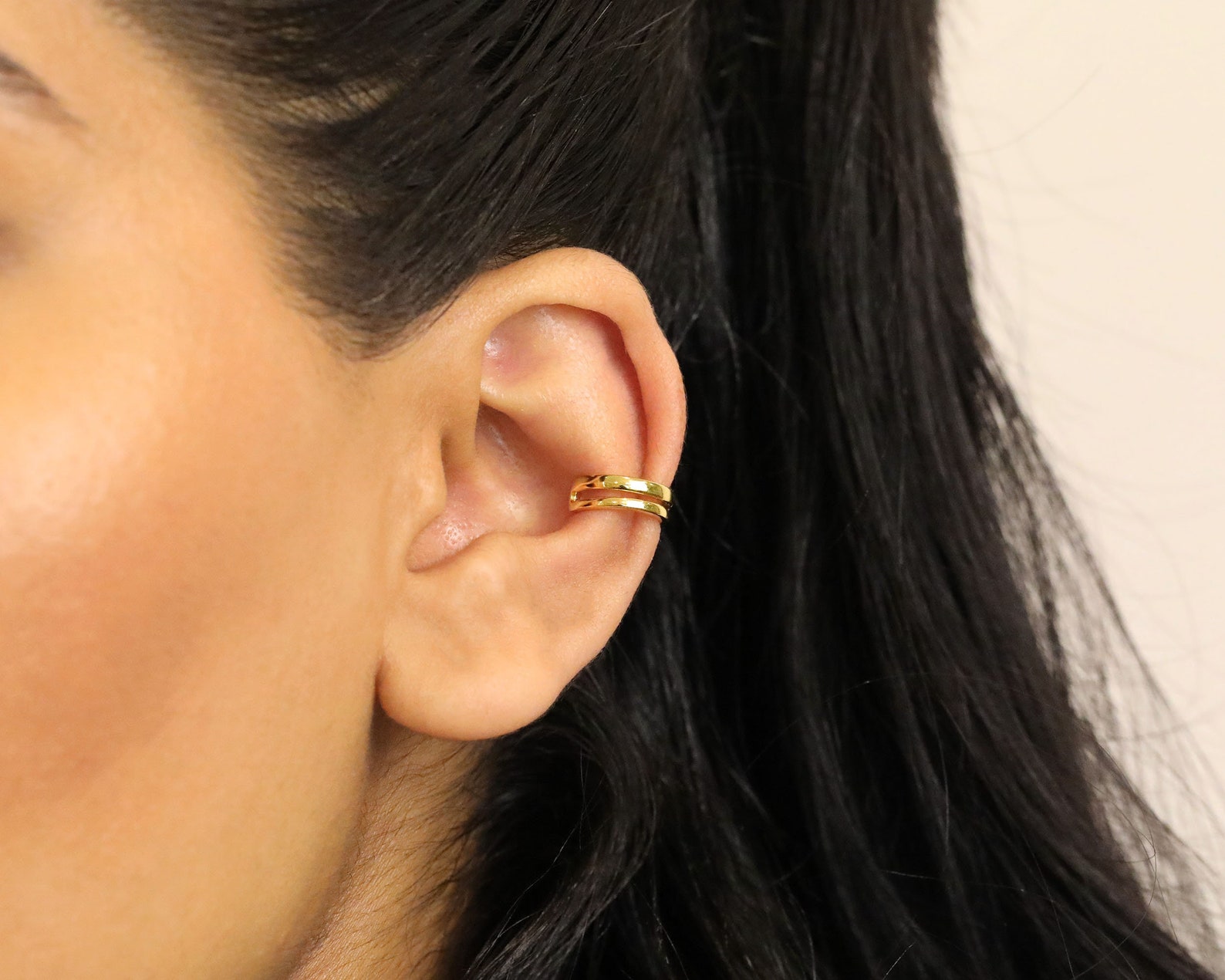 Double Band Ear Cuff Ear Cuff No Piercing Gold Ear Cuff - Etsy