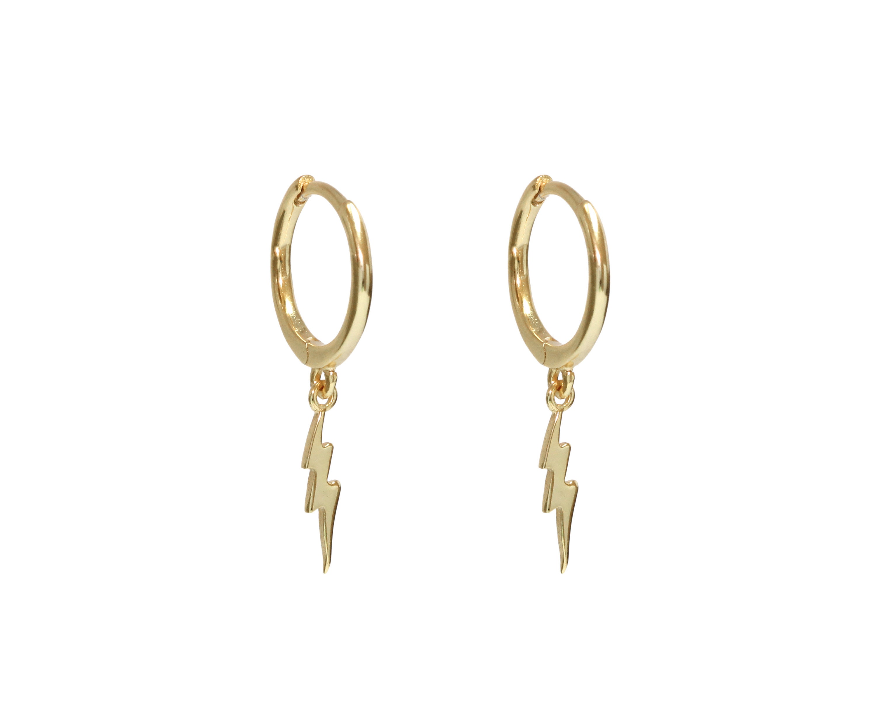 Lightning Bolt Hoop Earrings Lightning Bolt Earrings | Etsy