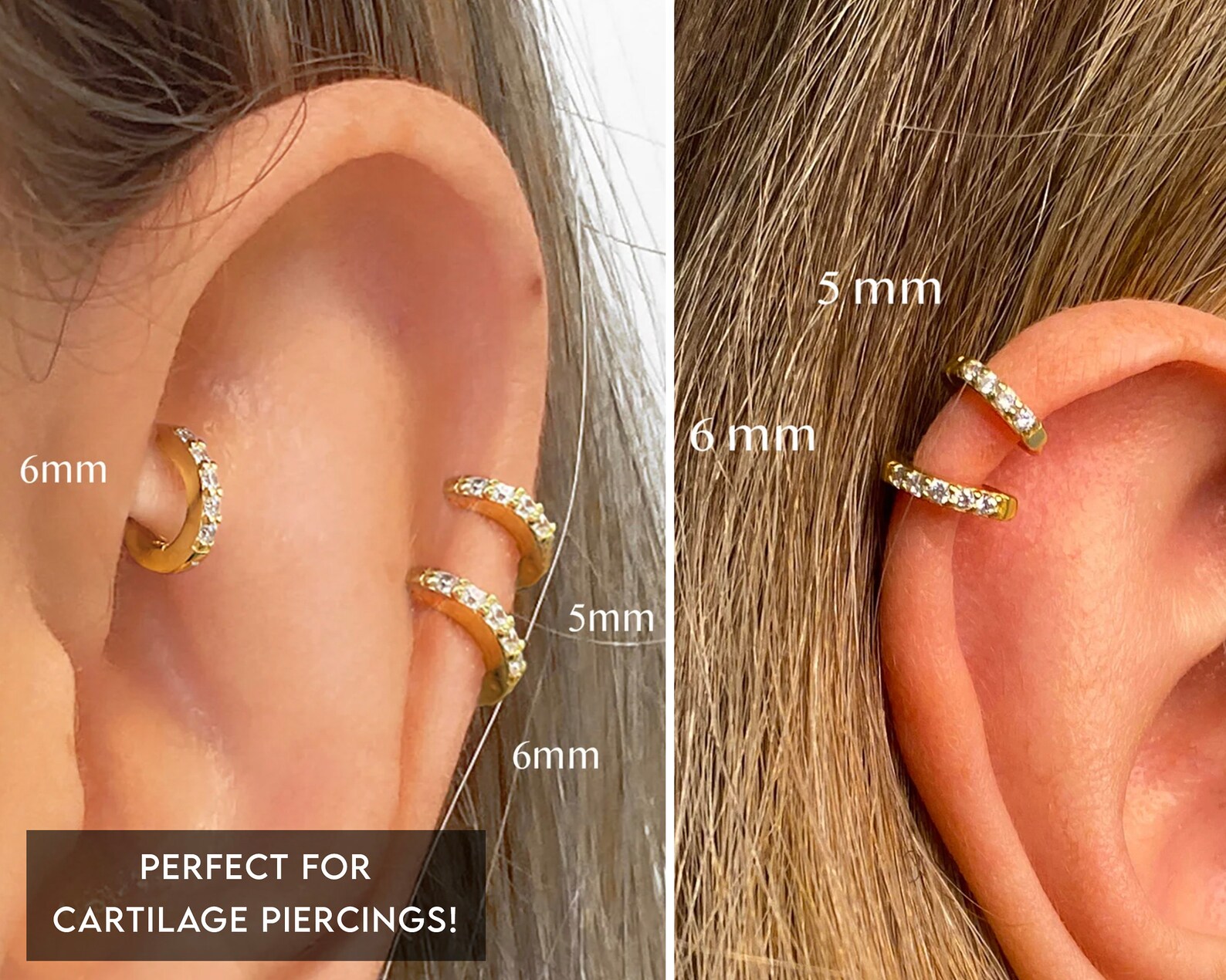 Huggie Hoop Earrings Gold Conch Hoop Cartilage Hoop Hoop - Etsy