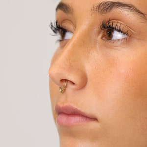Teardrop Septum Clicker, 16G/18G Hinged Nose Ring, Sterling Silver - Etsy