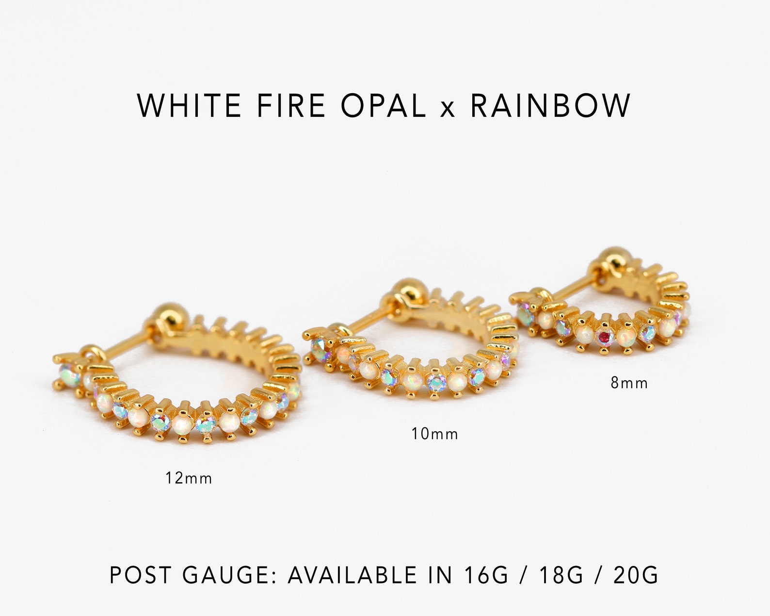 16G/18G/20G Everyday Gold Conch Paved Hoop Straight Barbell - Etsy