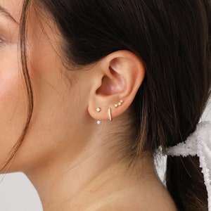 Front Back Earring Set • Ear Jacket • Dainty Ear Jacket • Gold Earrings ...