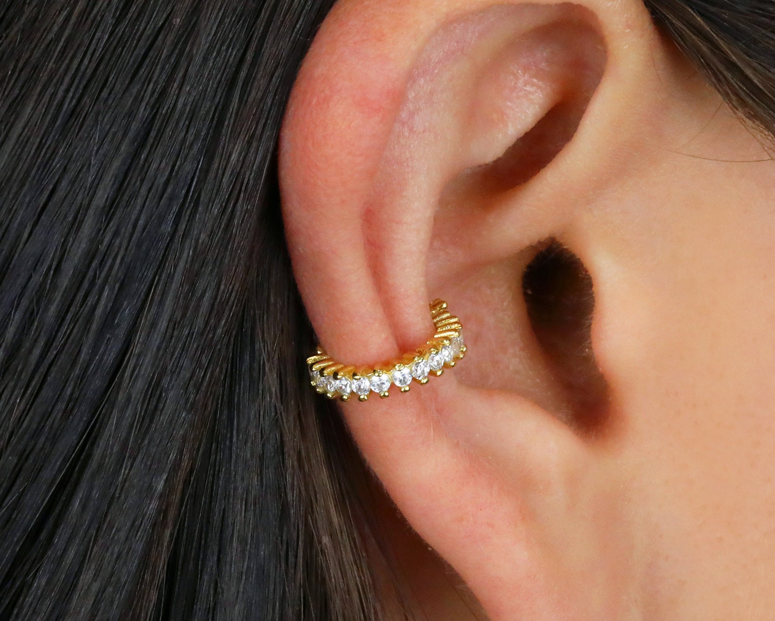 16G/18G/20G Everyday Gold Conch Paved Hoop Straight Barbell - Etsy