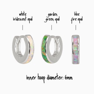 Garden Green Opal Inlay Rook Hoop Earring • Helix Hoop • Rook Earring ...
