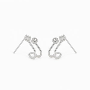 Elegant Double Hoop Studs • CZ Dainty Earrings • Gold Studs • Small ...