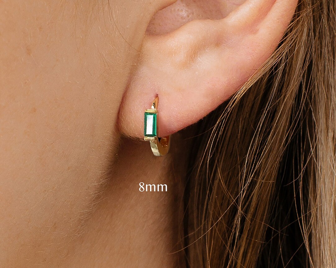 18G Sapphire Cartilage Hoop Earrings • Sapphire Tragus Earrings • Tiny Hoop Earrings • Cartilage ...