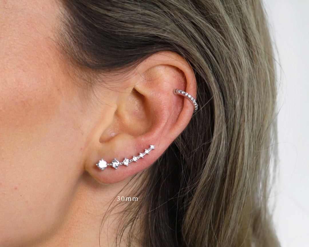 Ear Climbers • Ear Climber • Ear Crawler • Minimalist Earrings • Silver ...