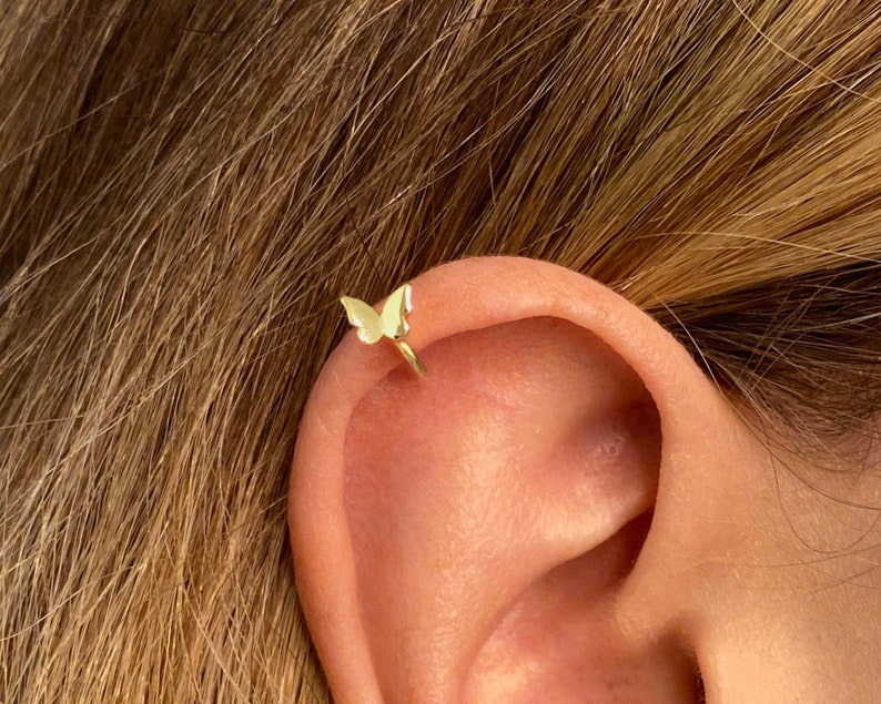 Butterfly Cartilage Hoop Earrings Tragus Earrings Tiny | Etsy