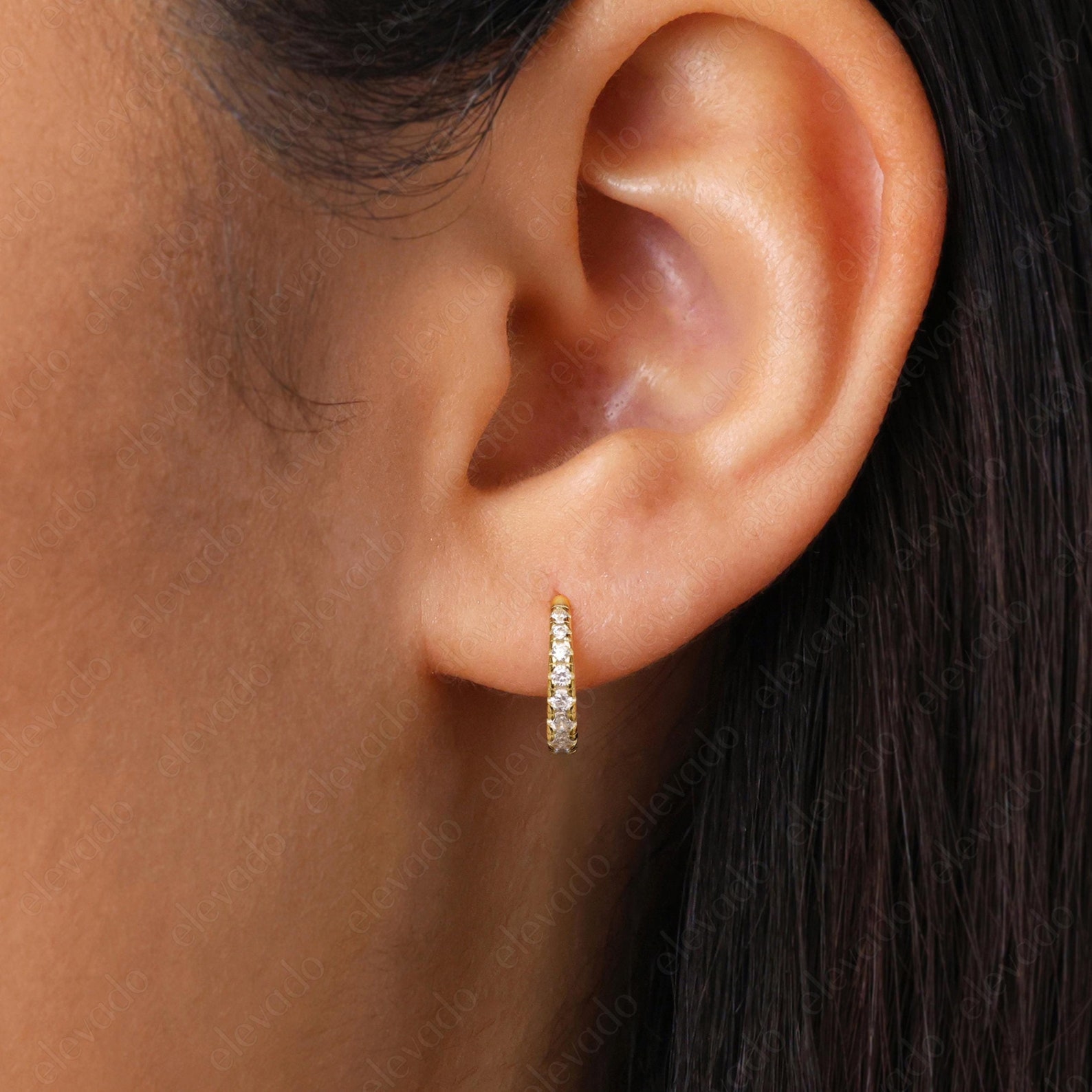 18G Paved Tapered Conch Clicker Hoops, Conch Hoop, Hoop Earring ...