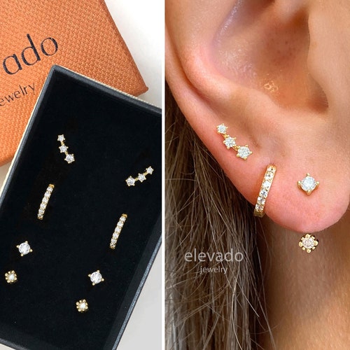 Dainty Everyday Ear Stack Set Gift for Her Bridesmaid Gift - Etsy