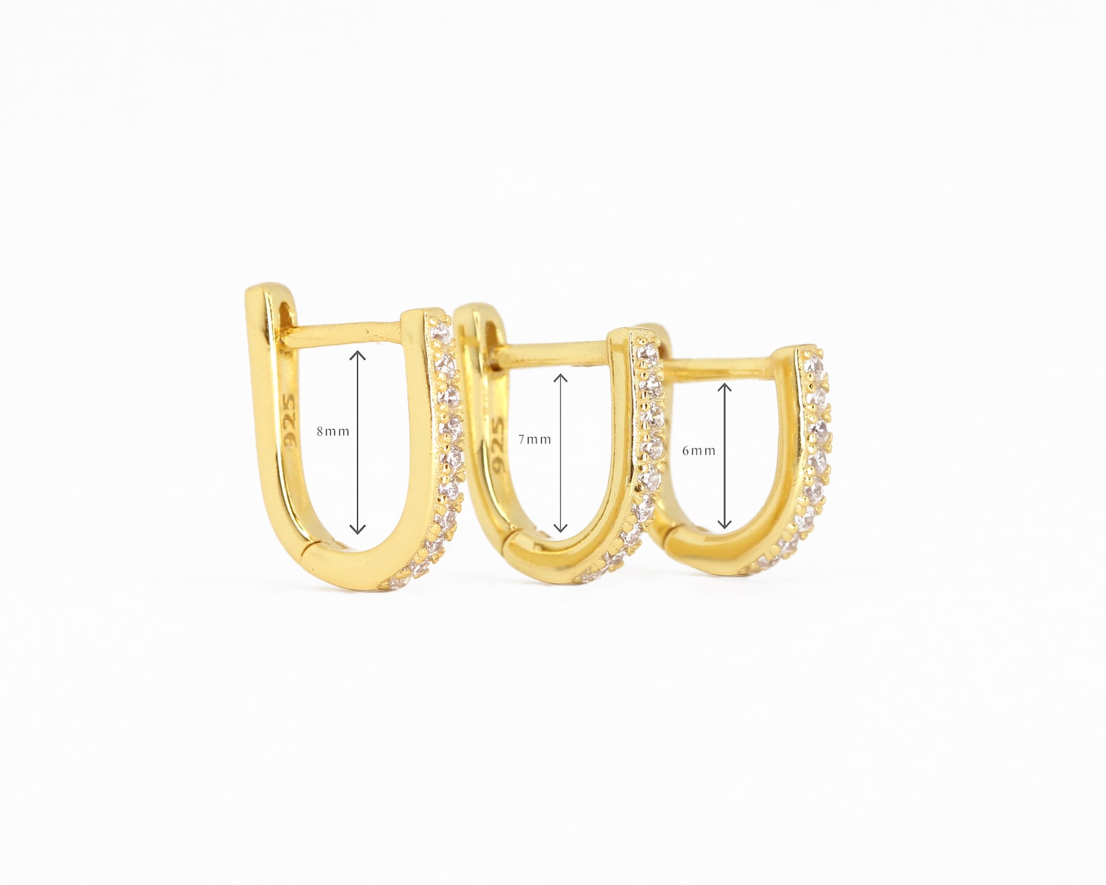 Straight Post Huggie Earrings Straight Post Hoops Small - Etsy