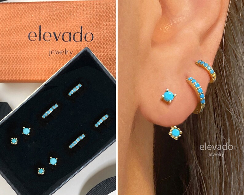 Turquoise Front Back Earring Gift Set • Turquoise Jewelry • Gift Ready ...