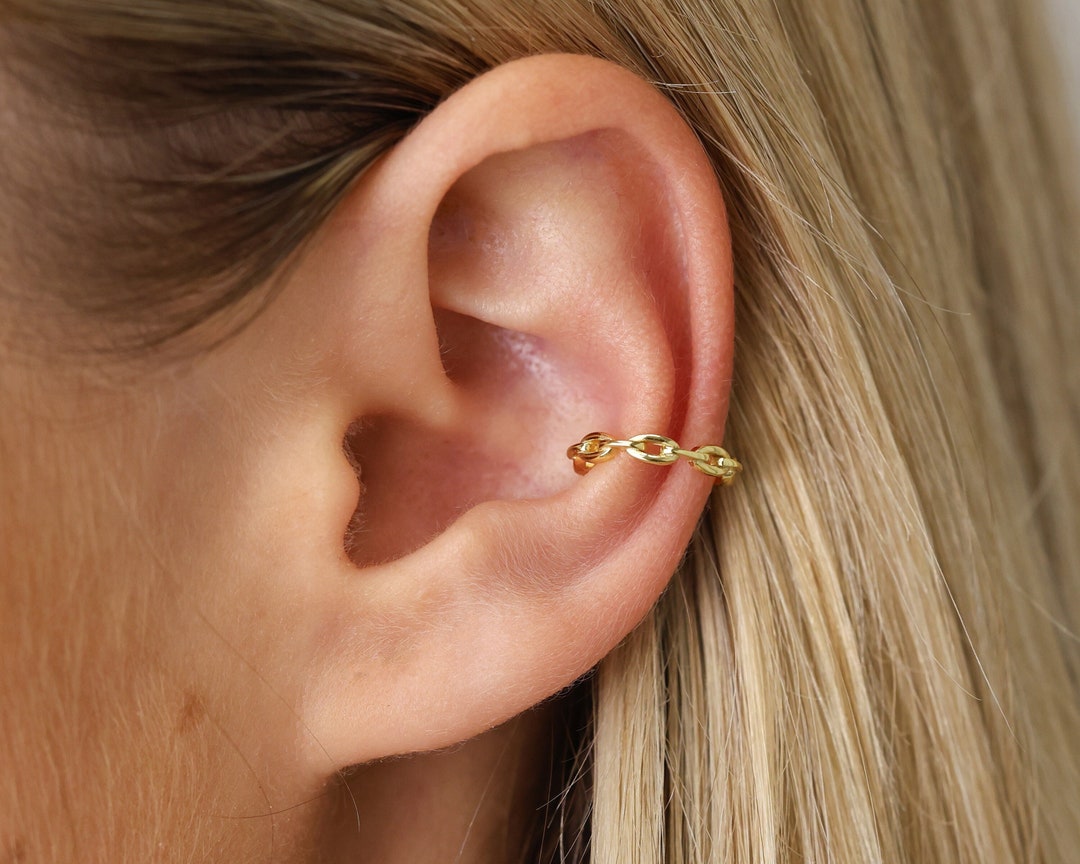 Chain Conch Ear Cuff No Piercing • Silver Ear Cuff • Conch Cuff • Ear ...