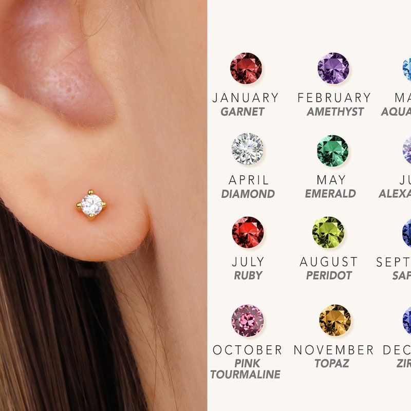 Birthstone Set Earrings - Etsy