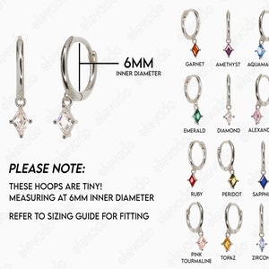 Tiny Ruby Dangle Rook Hoop Earring • Gemstone Helix Hoop • Rook Earring ...