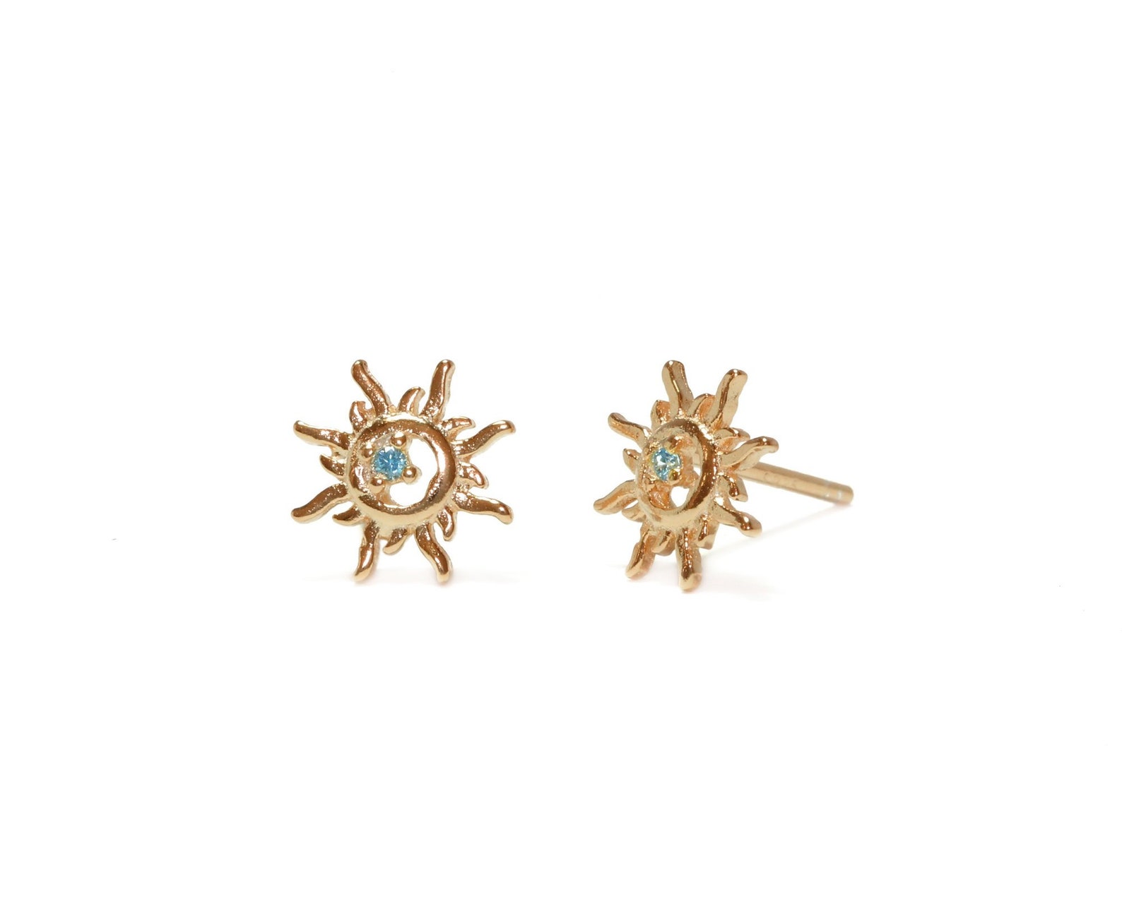 Sun Studs Dainty Earrings Sun Stud Earrings Gold Sun Earrings Gold Stud ...