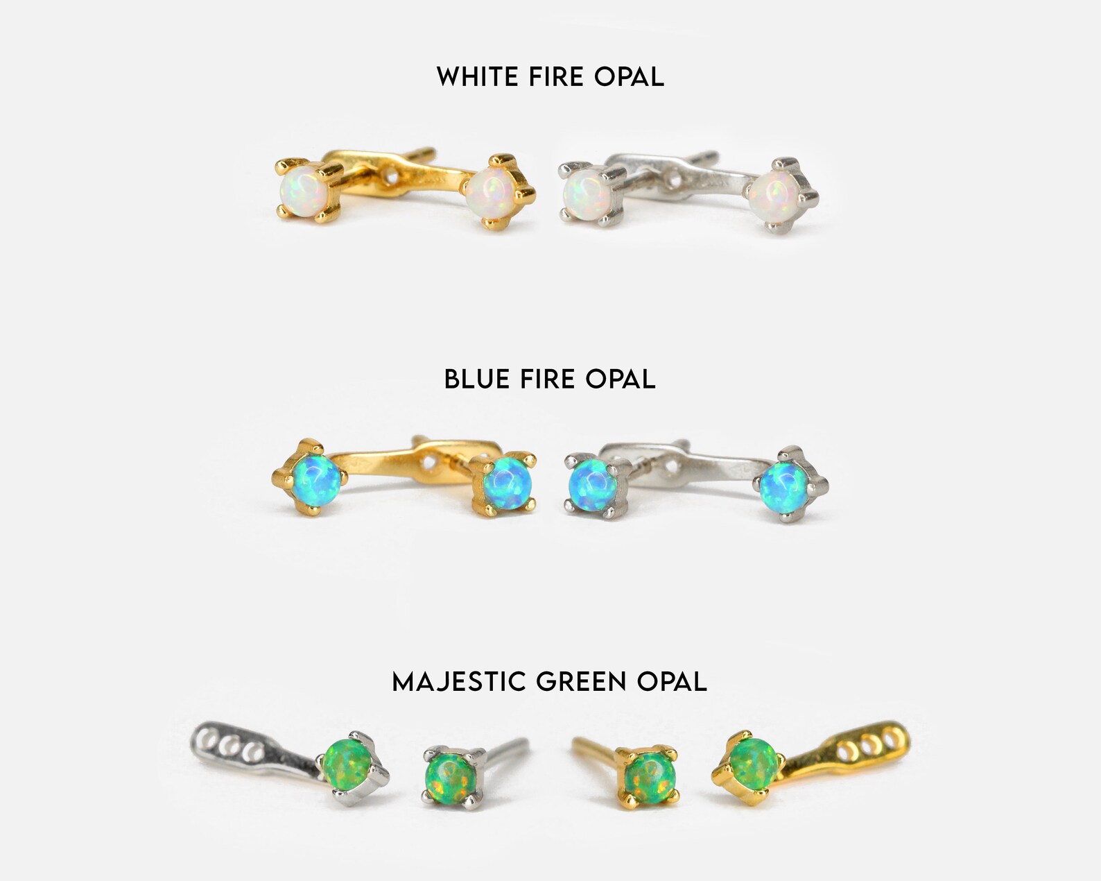 Blue Opal Front Back Earrings Opal Ear Jacket Dainty Ear - Etsy