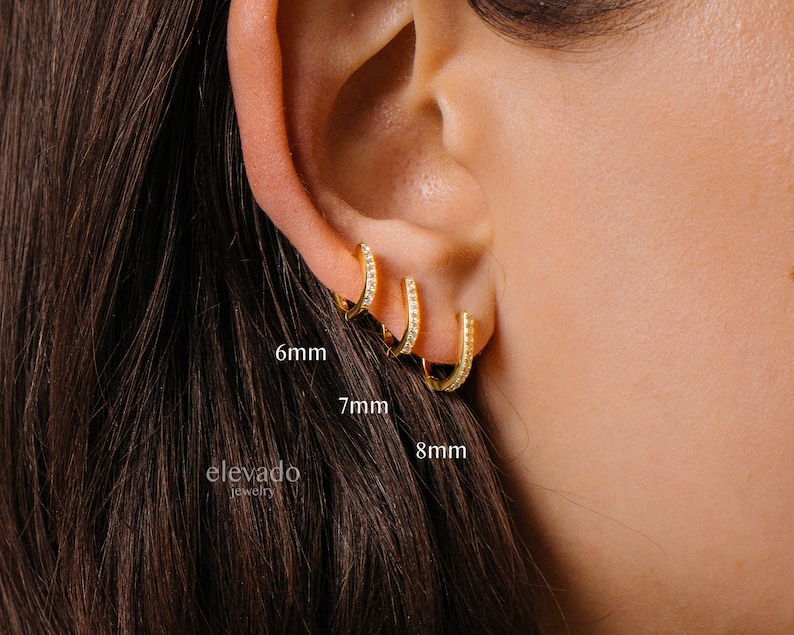 Straight Post Huggie Earrings Straight Post Hoops Small - Etsy