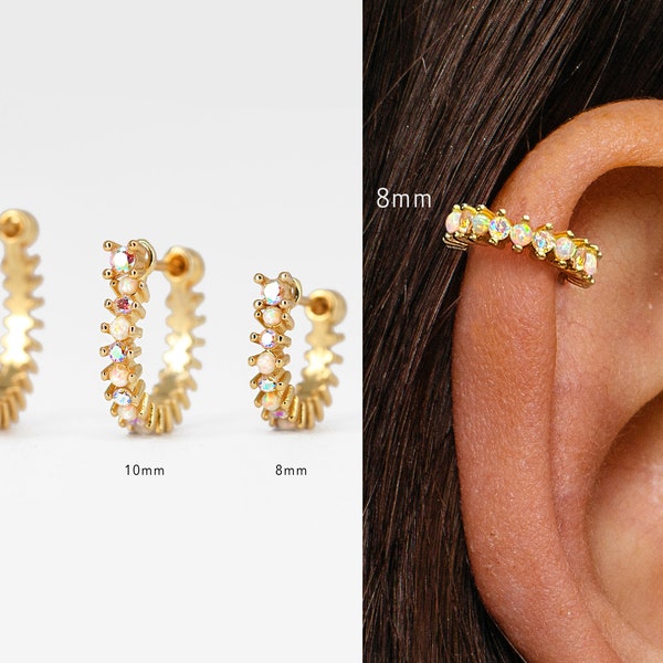 Opal Cartilage Hoop - Etsy