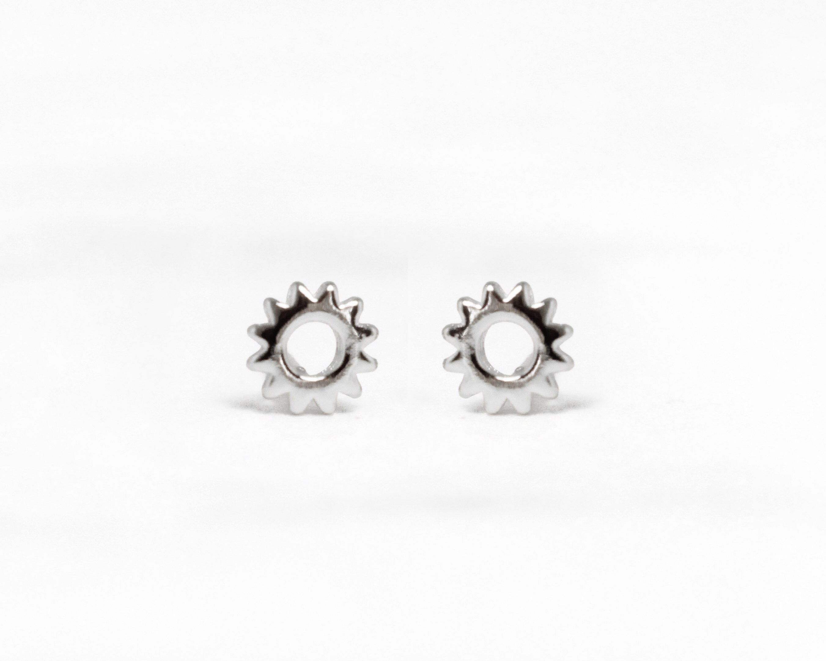 18k Gold Plated Sun Stud Earrings • Celestial Jewelry - Etsy