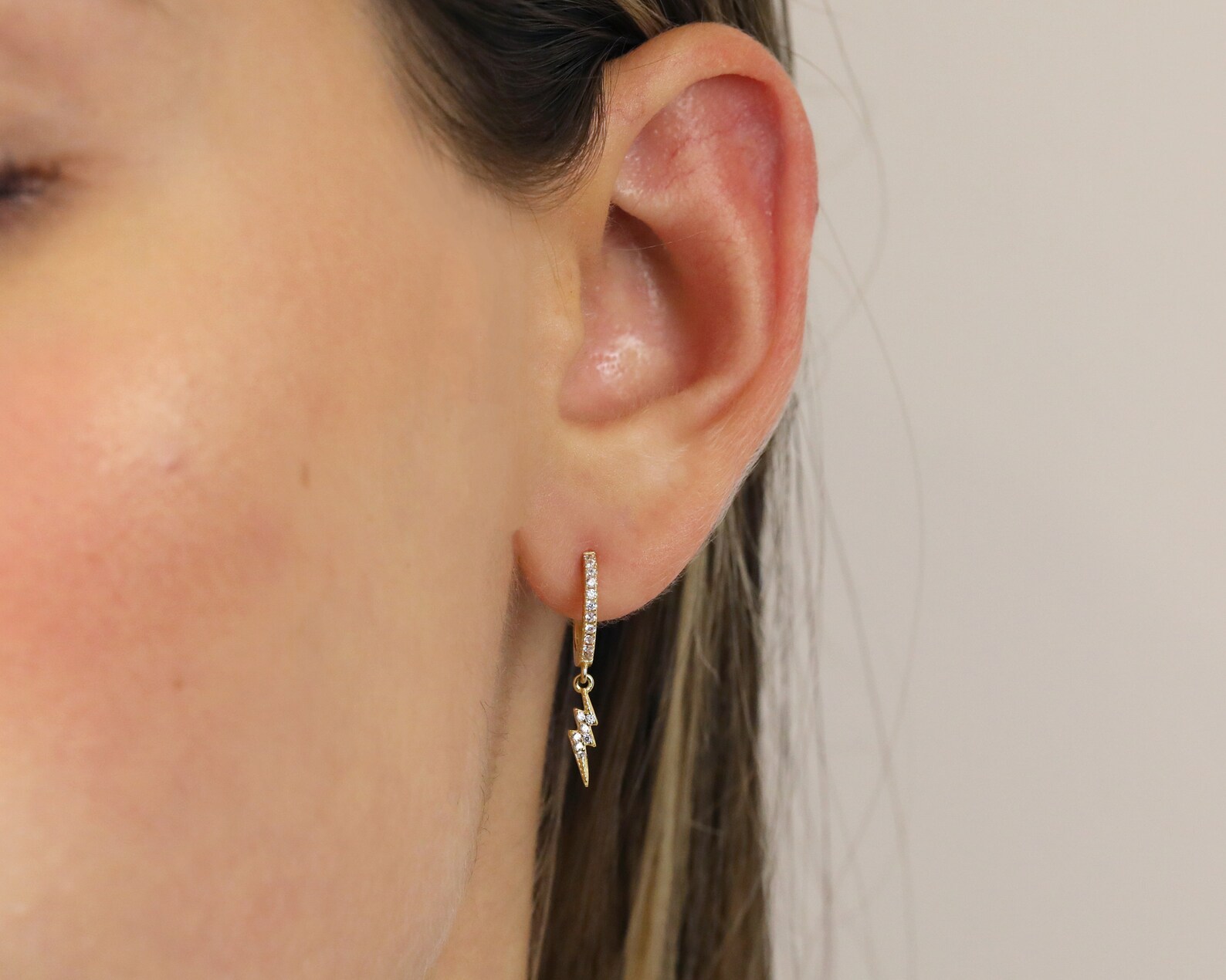 Lightning Bolt Hoop Earrings Lightning Bolt Earrings - Etsy