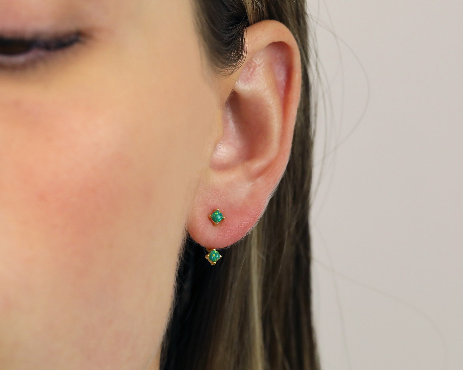 Blue Opal Front Back Earrings Opal Ear Jacket Dainty Ear - Etsy