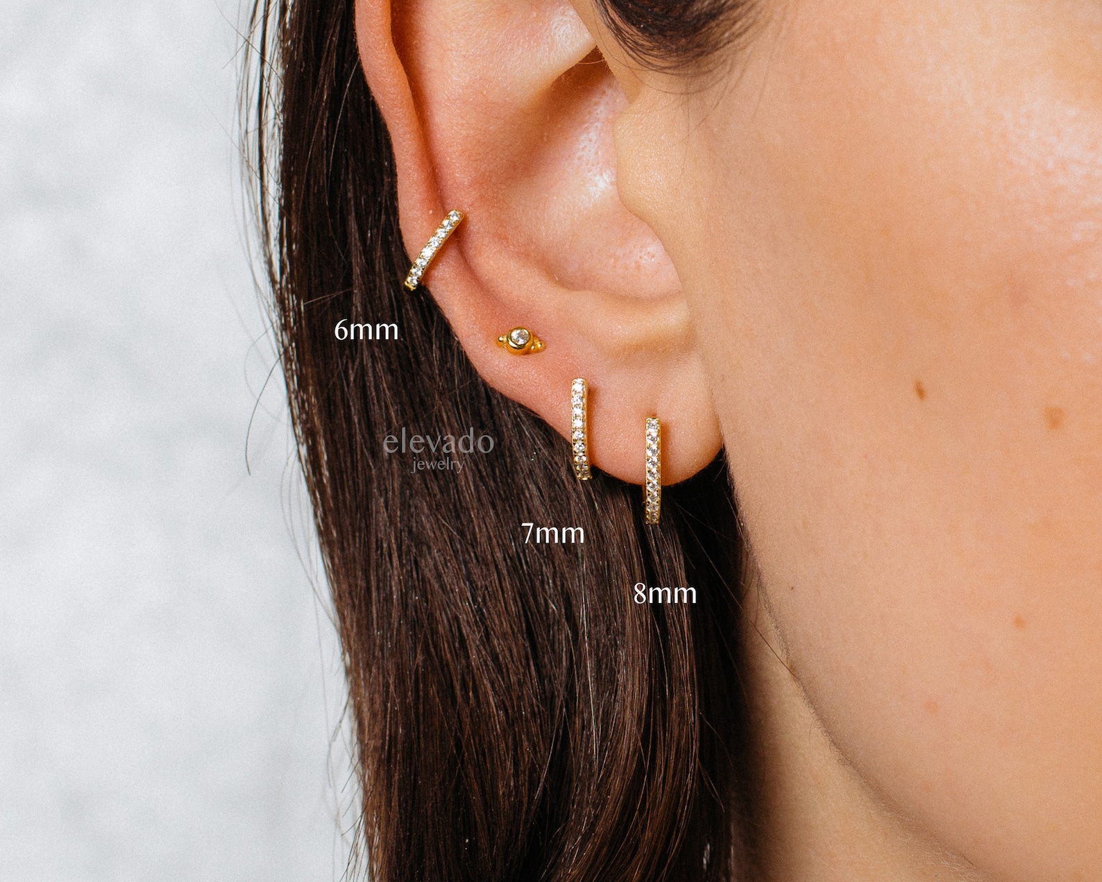 Straight Post Huggie Earrings Straight Post Hoops Small - Etsy