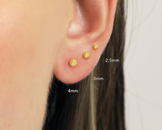 Textured Ball Studs Dainty Earrings Tiny Stud Earrings Small Earrings Silver Stud Earrings Minimalist Earrings Etsy