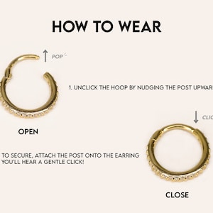 Huggie Hoop Earrings • Paved Clicker Hoops • Cartilage Hoop • Rook Hoop ...