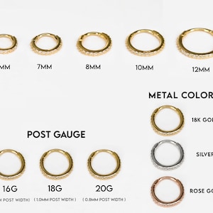 Huggie Hoop Earrings • Paved Clicker Hoops • Cartilage Hoop • Rook Hoop ...