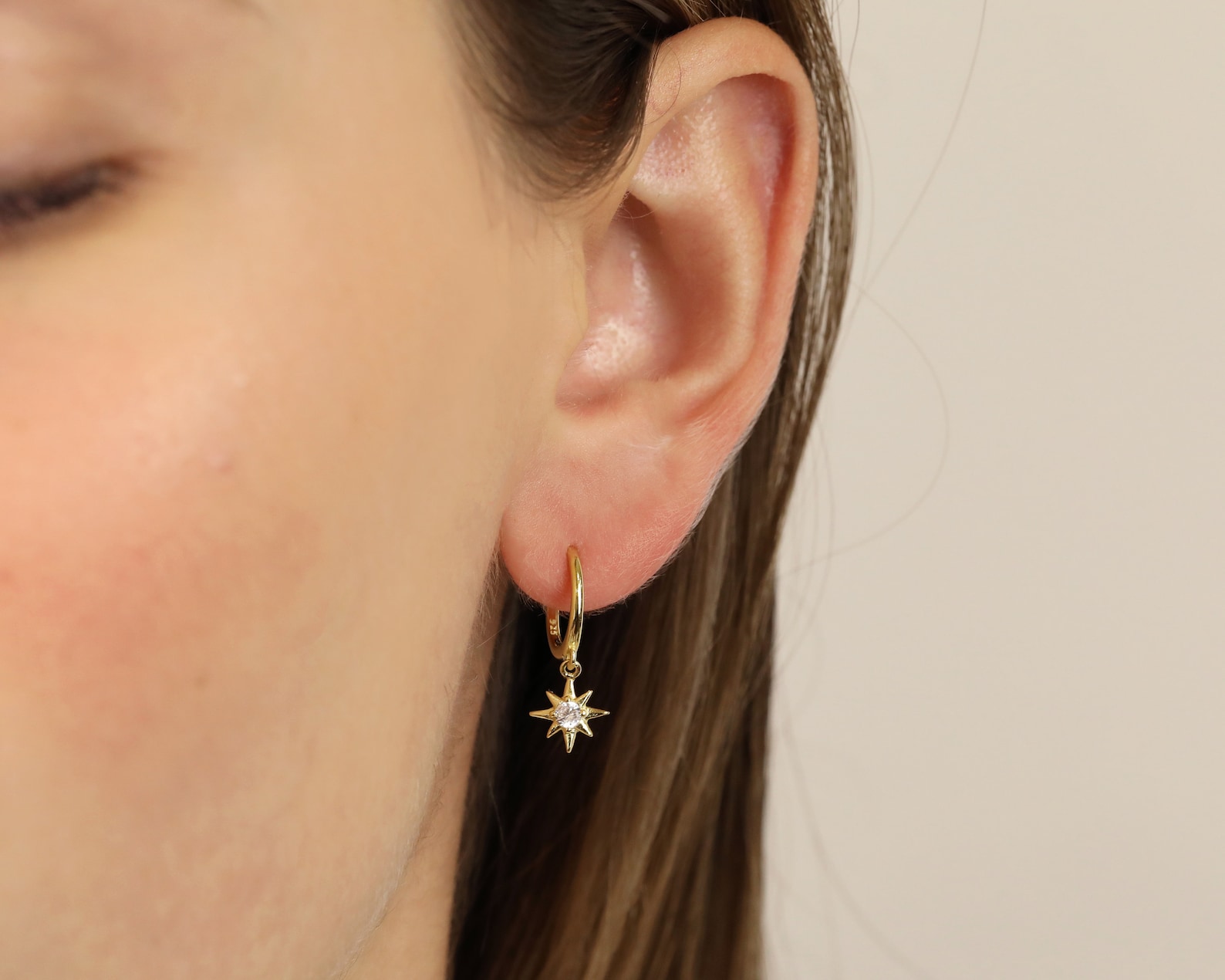 Star Hoop Gold Star Huggie Hoop Silver Star Hoop Star - Etsy