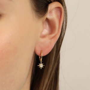 Star Hoop • Gold Star Huggie Hoop • Silver Star Hoop • Star Dangle ...