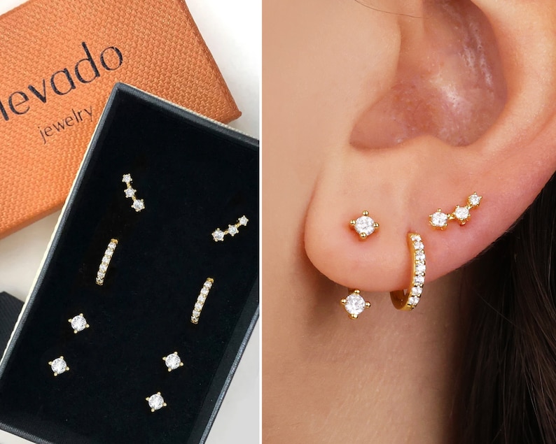 Dainty Everyday Ear Stack Set Gift for Her Bridesmaid Gift - Etsy